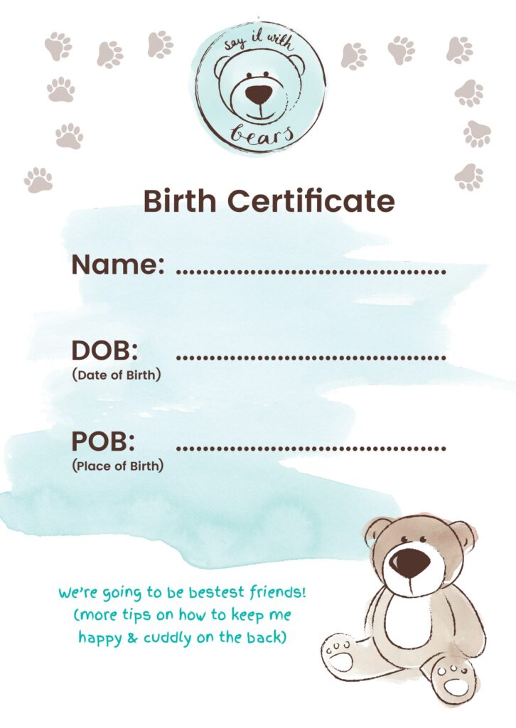 Build A Bear Certificate Printable Build A Bear Workshop Build A Bear